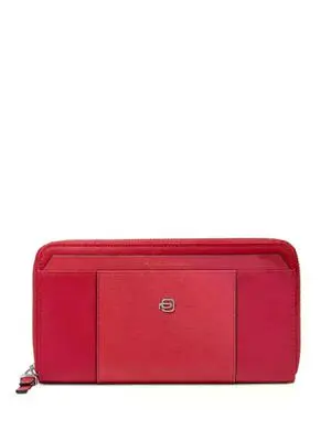 PIQUADRO Logo-plaque Zip-around Wallet - Red
