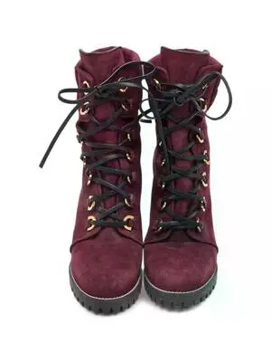 STUART WEITZMAN Lace-up Suede Ankle Boots