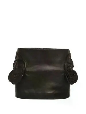 Magda Butrym Rose-appliqué Mini Skirt - Black