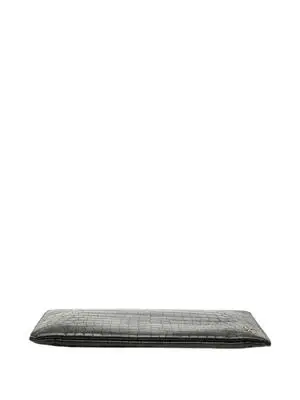 Saint Laurent Croc Embossed Leather Tablet Holder Clutch Bag
