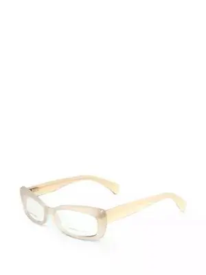 Alexander McQueen Croc-effect Cat-eye Glasses - Neutrals