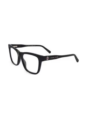 Marc Jacobs Logo-plaque Square-frame Glasses - Black