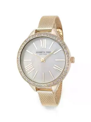 KENNETH COLE Crystal-embellished 40mm Watch - Silver