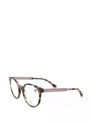 Lacoste Tortoiseshell-effect Round-frame Glasses - Brown