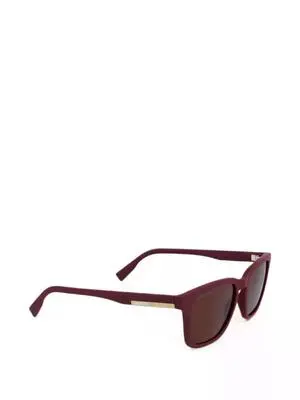 Lacoste Matte-finish Rectangle-frame Sunglasses - Red