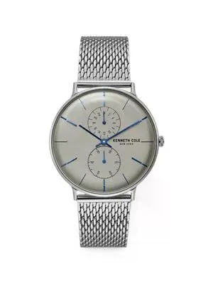 KENNETH COLE Logo-detail 41mm Watch - Silver