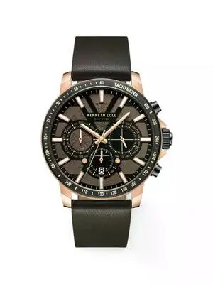 KENNETH COLE Classic Chronograph 44mm Watch - Brown