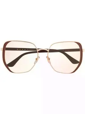 Marni Oversized Frame Sunglasses - Brown