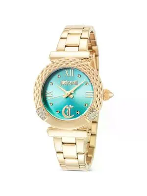 Just Cavalli Curiosa Snake-effect 30mm Watch - Blue