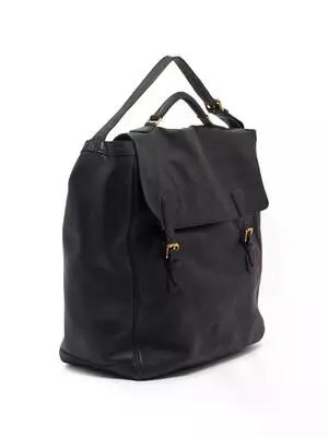 Burberry Buckled Flap Leather Weekend Bag