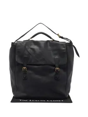 Burberry Buckled Flap Leather Weekend Bag