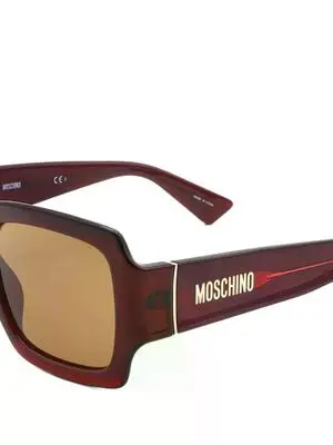 Moschino Logo-print Square-frame Sunglasses - Red