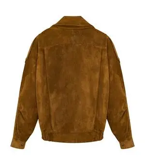 Saint Laurent Suede Belted Bomber Jacket