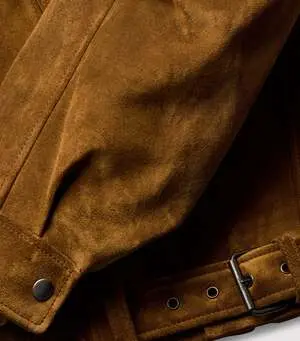 Saint Laurent Suede Belted Bomber Jacket
