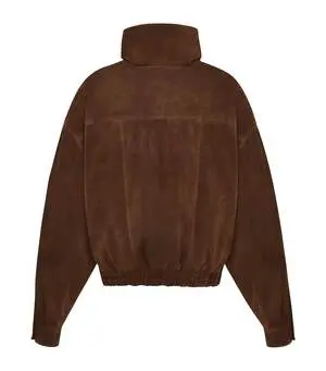 Saint Laurent Suede Funnel Neck Bomber Jacket