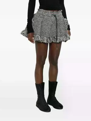 Sacai Fringed Tweed Shorts