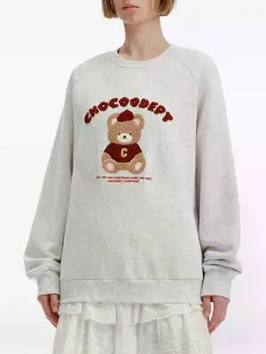 CHOCOOLATE Bear Patch Long Sleeve Sweatshirt