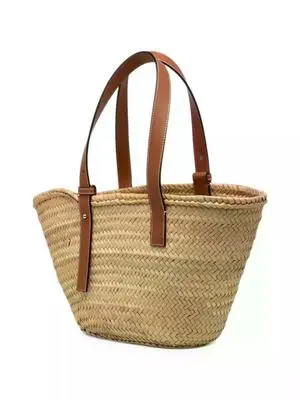 Loewe 2021 Small Raffia Anagram Basket Tote Bag