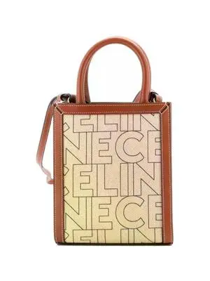 Celine Vertical Cabas Printed Canvas And Leather Mini Tote Bag