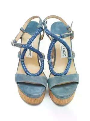 JIMMY CHOO Wedge Sandals With Braided Straps