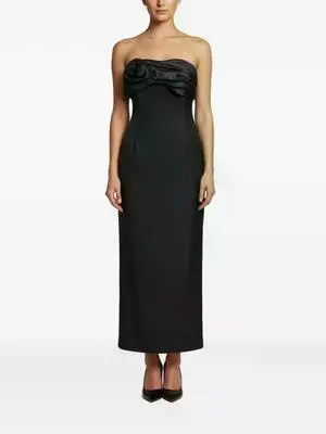 Magda Butrym Strapless Rose-detail Midi Dress