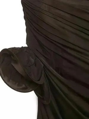 Magda Butrym Ruched-design Floral-appliqué Maxi Skirt