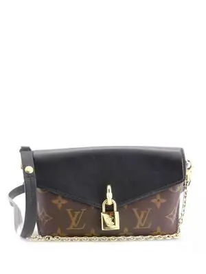 LOUIS VUITTON Monogram Canvas And Leather Padlock On Strap Crossbody Bag - Black