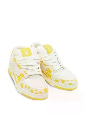 LOUIS VUITTON Yayoi Kusama Polka-dot Leather Sneakers