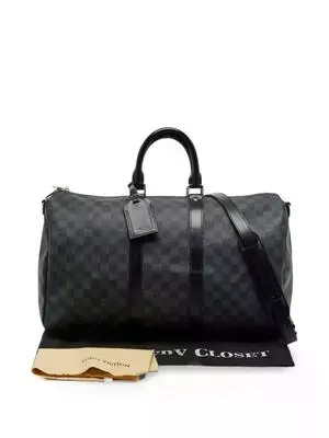LOUIS VUITTON 2018 45 Keepall Bandoulière Damier Graphite Holdall
