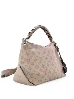 LOUIS VUITTON Braided Handle Beaubourg Mahina Leather Mm Hobo Bag - Brown