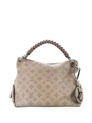 LOUIS VUITTON Beaubourg Mahina Leather Mm Hobo Bag With Braided Handle - Brown