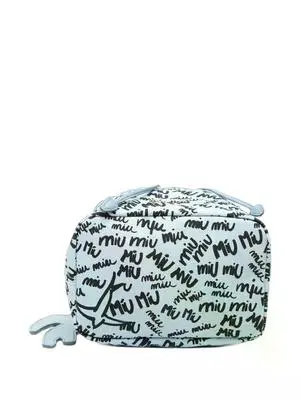 Miu Miu 2010-2026 Printed Canvas Drawstring Pouch Bucket Bag