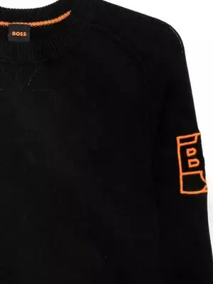 BOSS Kimede Logo-embroidered Crew-neck Sweater