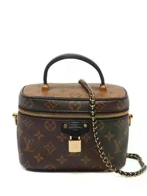 LOUIS VUITTON Pm Vanity Chain Monogram Reverse Canvas Make Up Bag - Brown