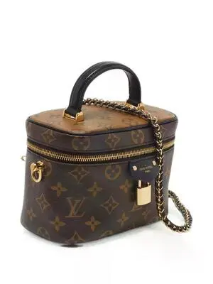 LOUIS VUITTON Pm Vanity Chain Monogram Reverse Canvas Make Up Bag