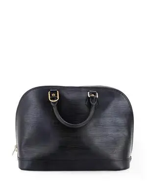 LOUIS VUITTON Vintage Alma Handbag Epi Leather Pm Satchel - Black