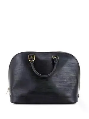 LOUIS VUITTON Vintage Alma Handbag Epi Leather Pm Satchel - Black