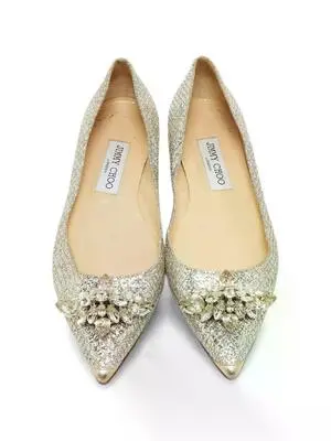 JIMMY CHOO Crystal-embellished Ballet Flats - Silver