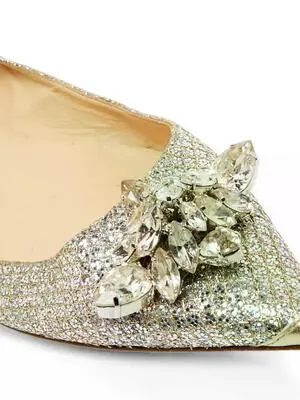 JIMMY CHOO Crystal-embellished Ballet Flats