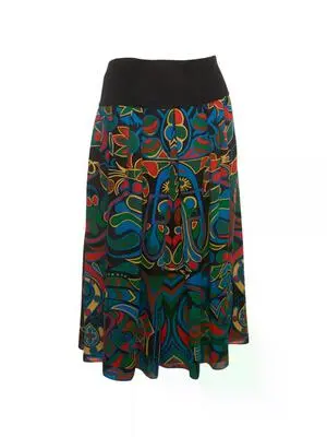 Hermès Printed Pleated Midi Skirt