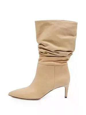 Paris Texas Slouchy Pointed-toe Mid-calf Boots - Neutrals