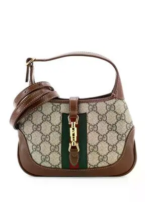 Gucci Jackie 1961 Gg Coated Canvas Mini Hobo Bag - Brown