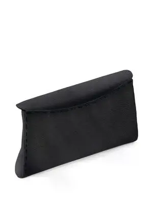 Tyler Ellis Lee Pouchet Pebbled Leather Clutch Bag - Black