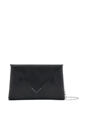 Tyler Ellis Lee Pouchet Pebbled Leather Clutch Bag - Black