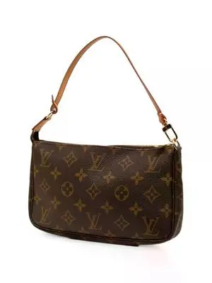 LOUIS VUITTON 2001 Monogram Pochette Accessoires Shoulder Bag - Brown