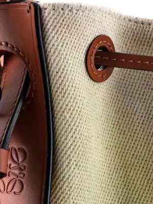 Loewe Balloon Canvas And Leather Medium Bucket Bag