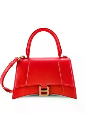 Balenciaga Hourglass Top Handle Bag Leather Small Satchel - Red