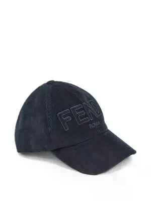 Fendi Logo-embroidered Corduroy Baseball Cap