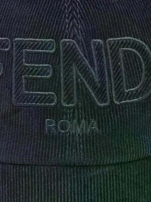 Fendi Logo-embroidered Corduroy Baseball Cap