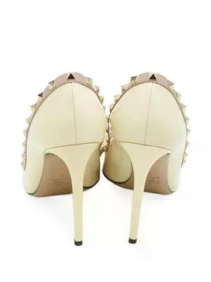 Valentino Garavani Rockstud Pointed-toe Heeled Pumps - Neutrals